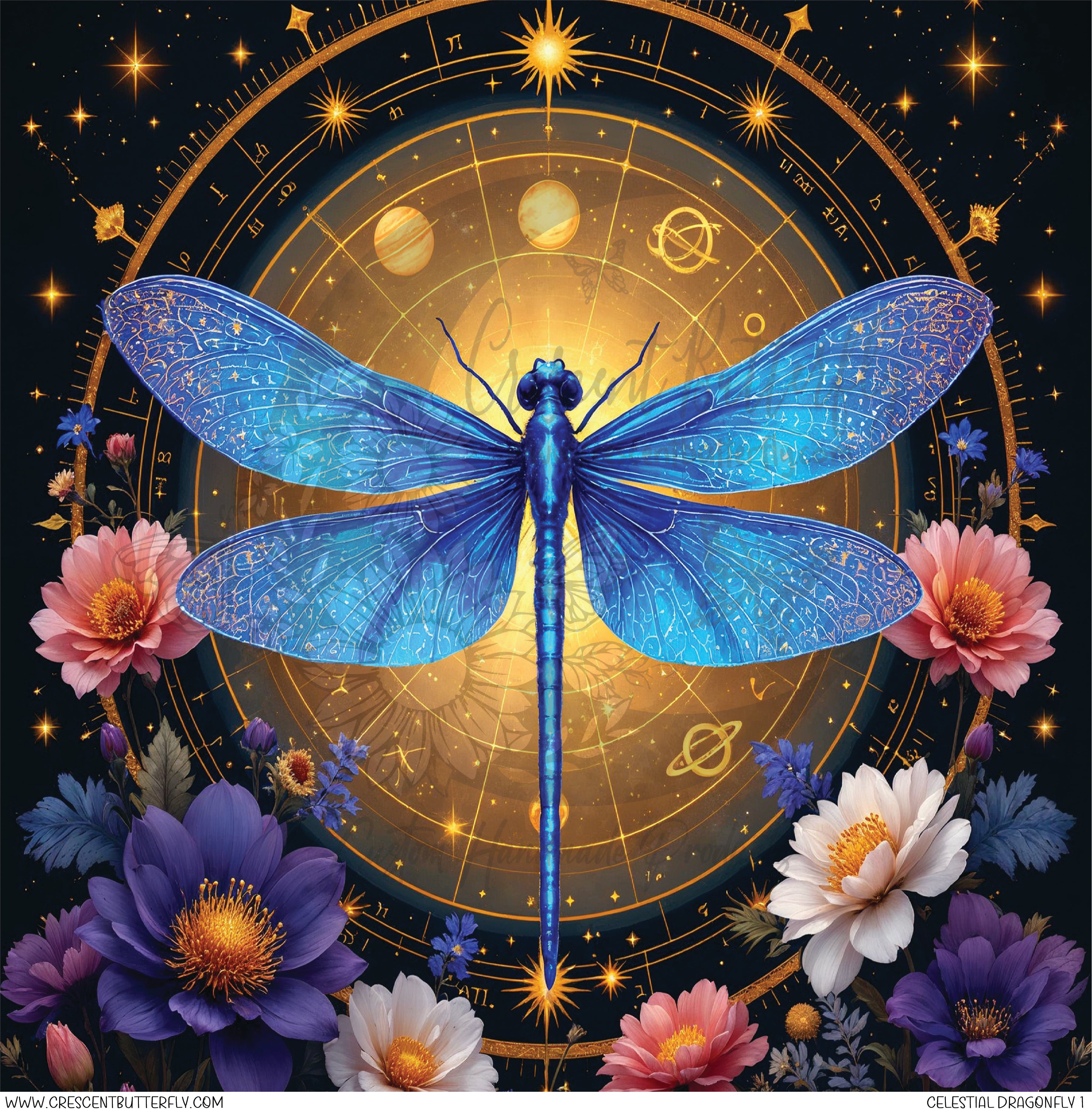 Celestial Dragonfly 1 Printed Vinyl Sheet/Wrap – Crescent Butterfly ...
