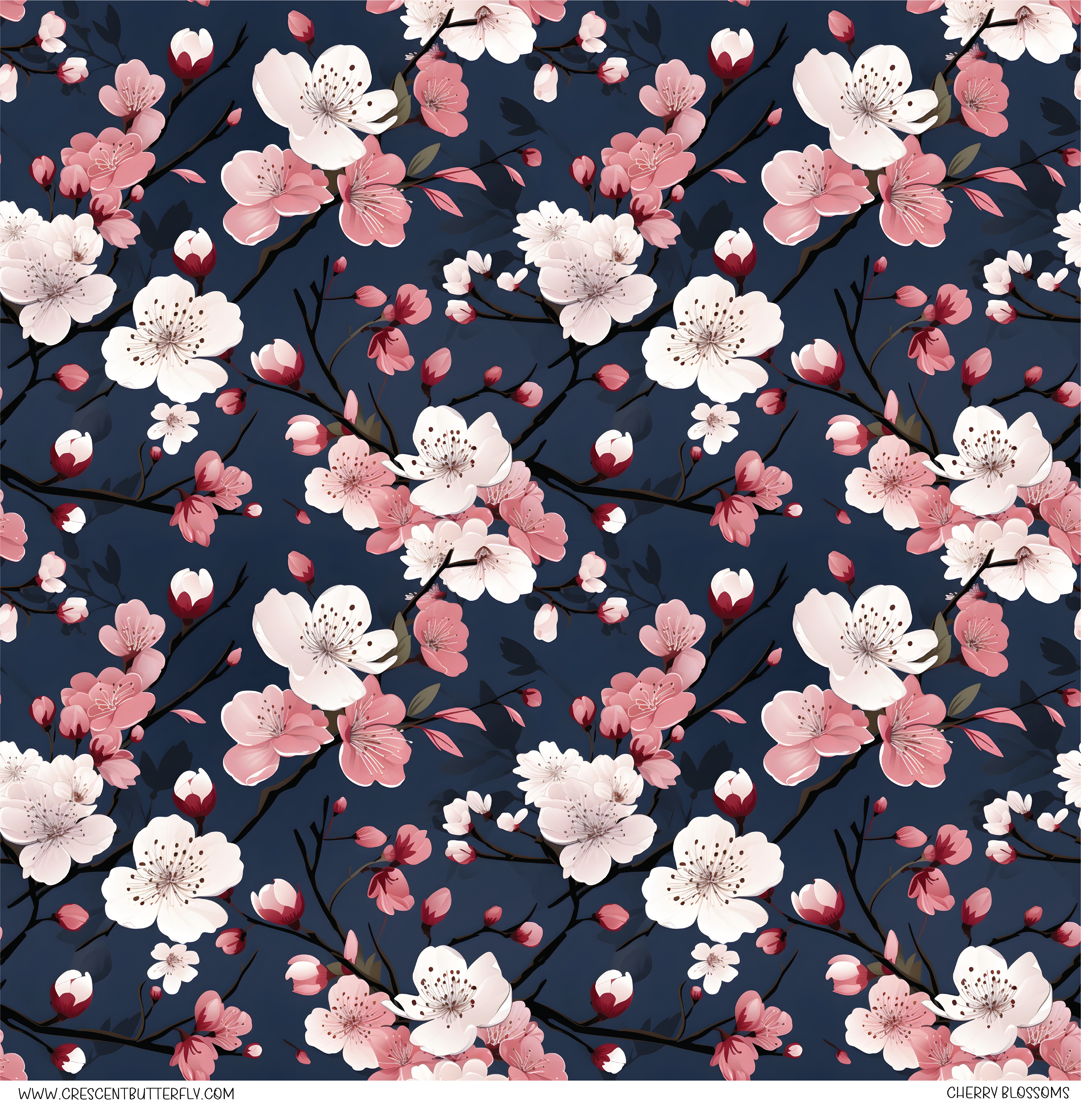 Cherry Blossoms Vinyl Sheet/Wrap – Crescent Butterfly Design Co.