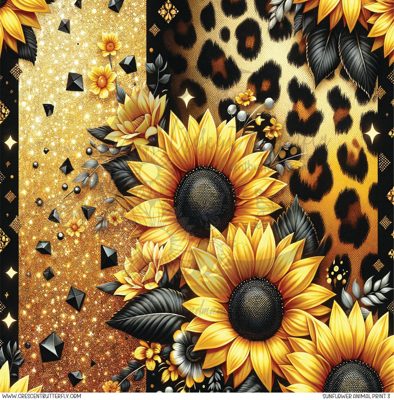 Sunflower Animal Print 3 Printed Vinyl Sheet/Wrap – Crescent Butterfly ...