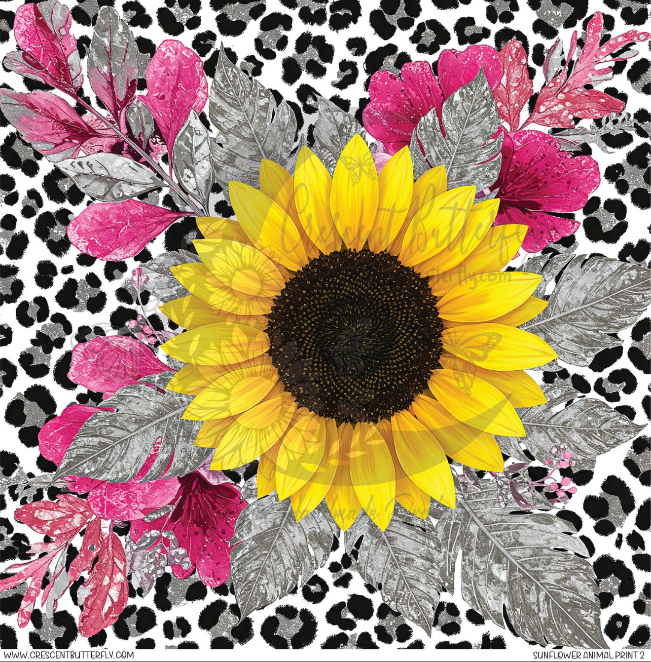 Sunflower Animal Print 2 Printed Vinyl Sheet/Wrap – Crescent Butterfly ...