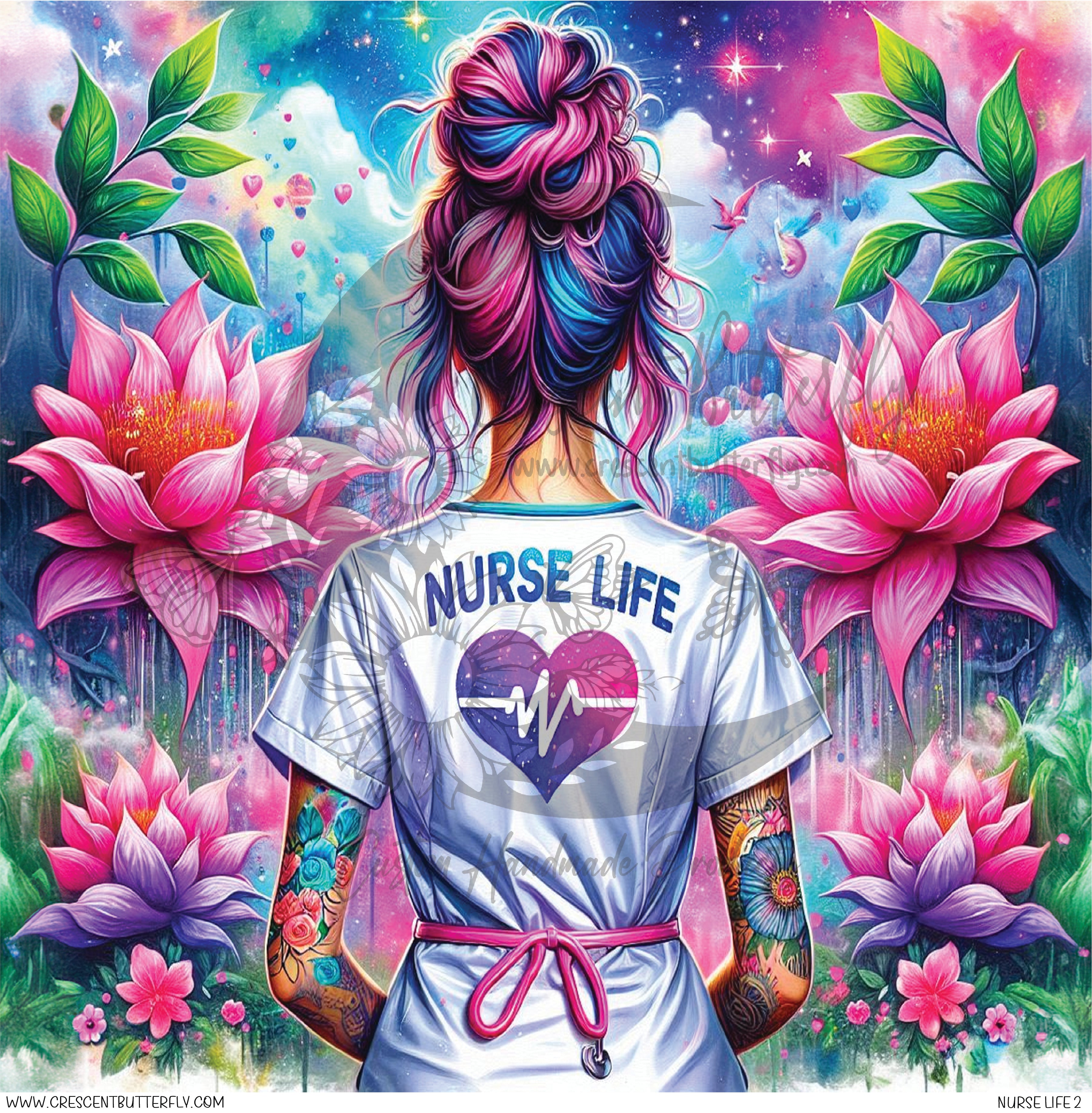 Nurse Life 2 Printed Vinyl Sheet/Wrap – Crescent Butterfly Design Co.