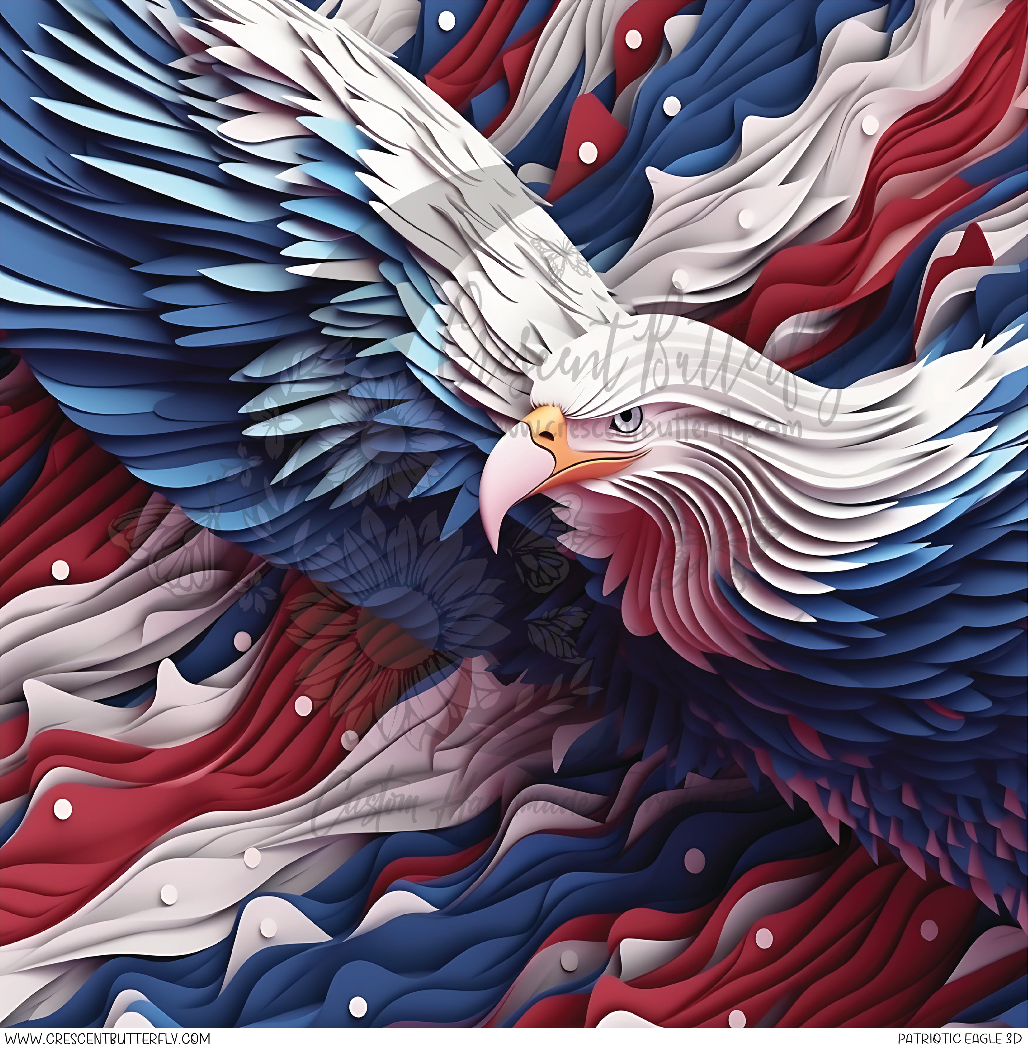 Patriotic Eagle 3D Printed Vinyl Sheet/Wrap – Crescent Butterfly Design Co.