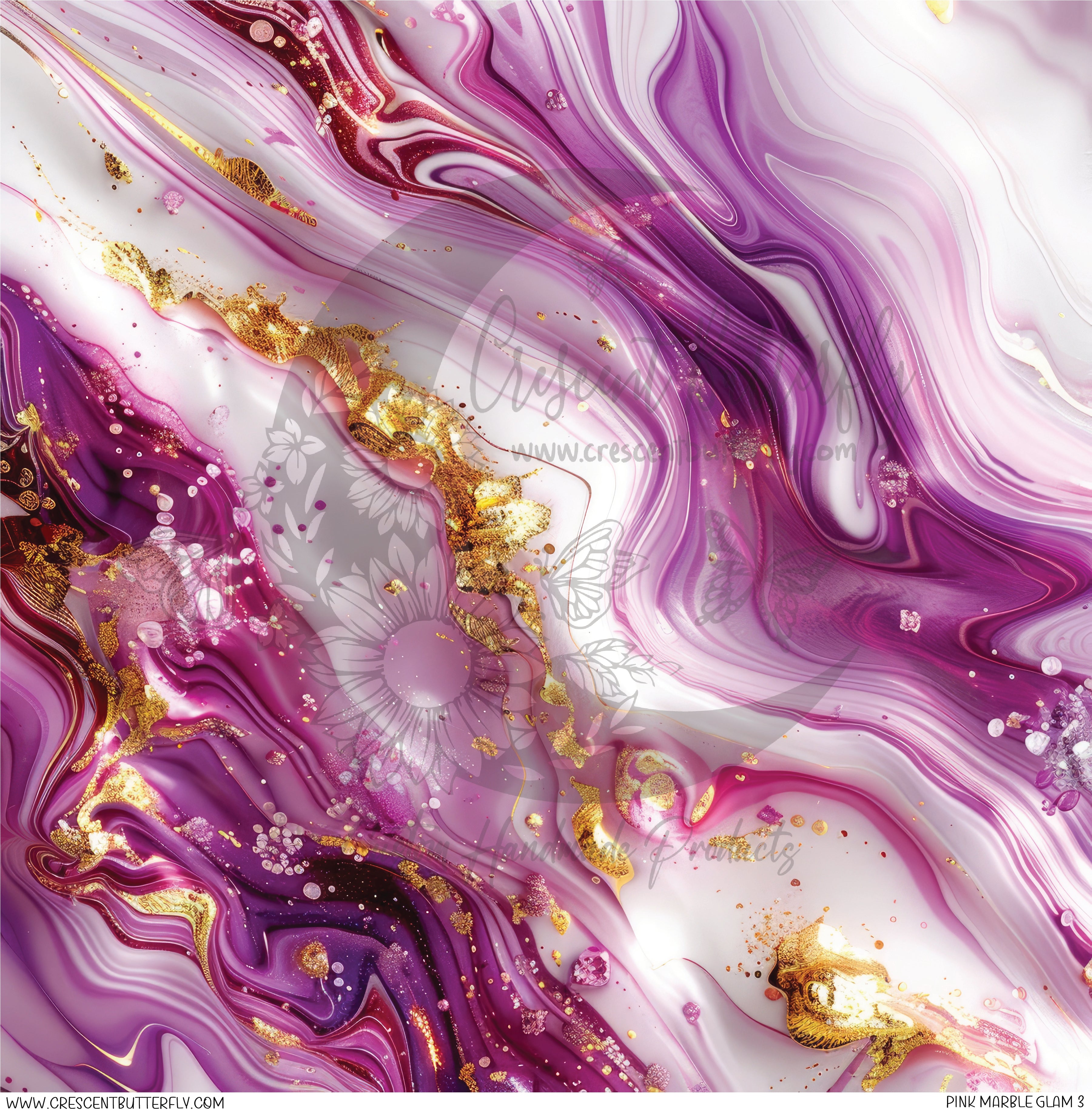 Pink Marble Glam 3 Printed Vinyl Sheet/Wrap – Crescent Butterfly Design Co.
