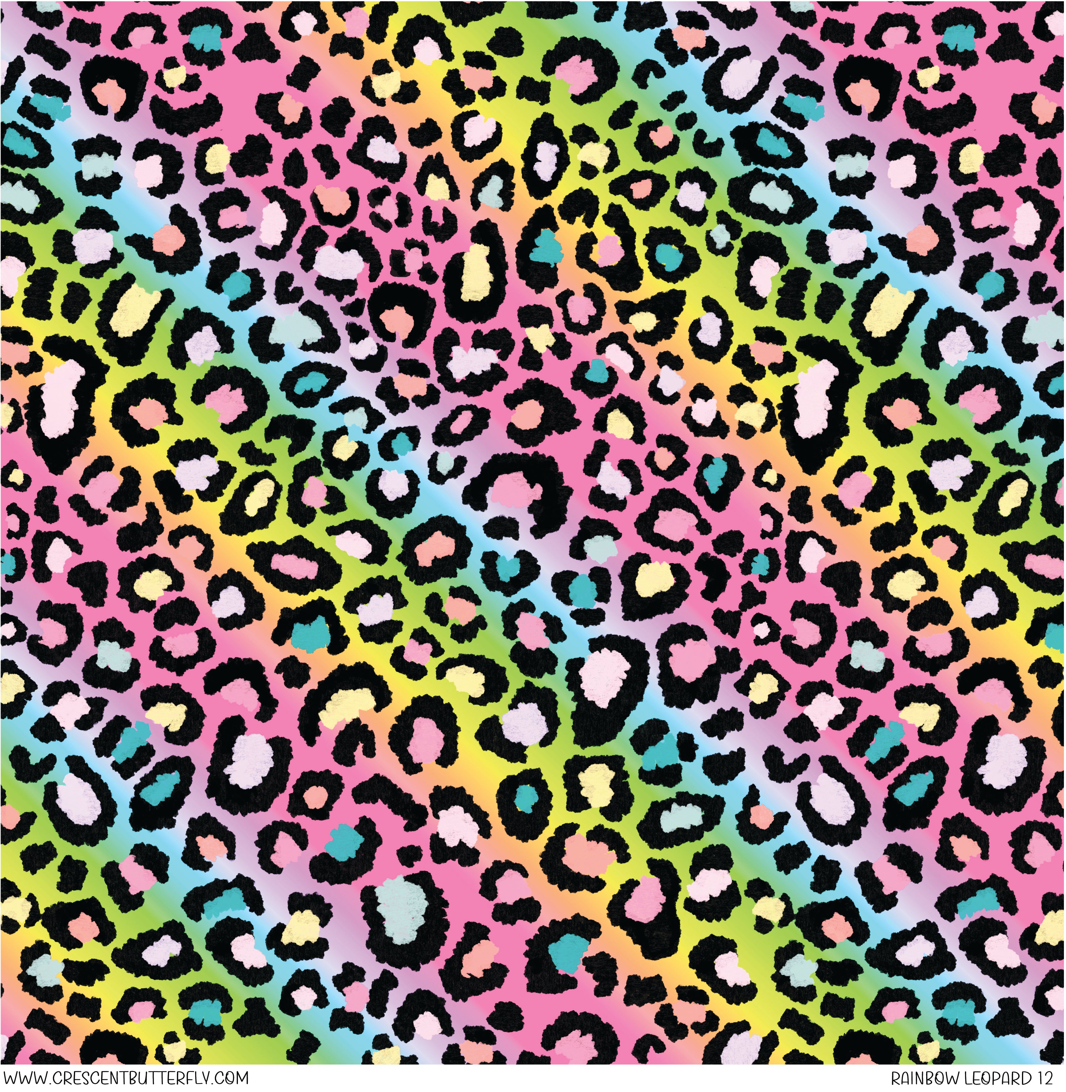 Rainbow Leopard 12 Vinyl Sheet/Wrap – Crescent Butterfly Design Co.