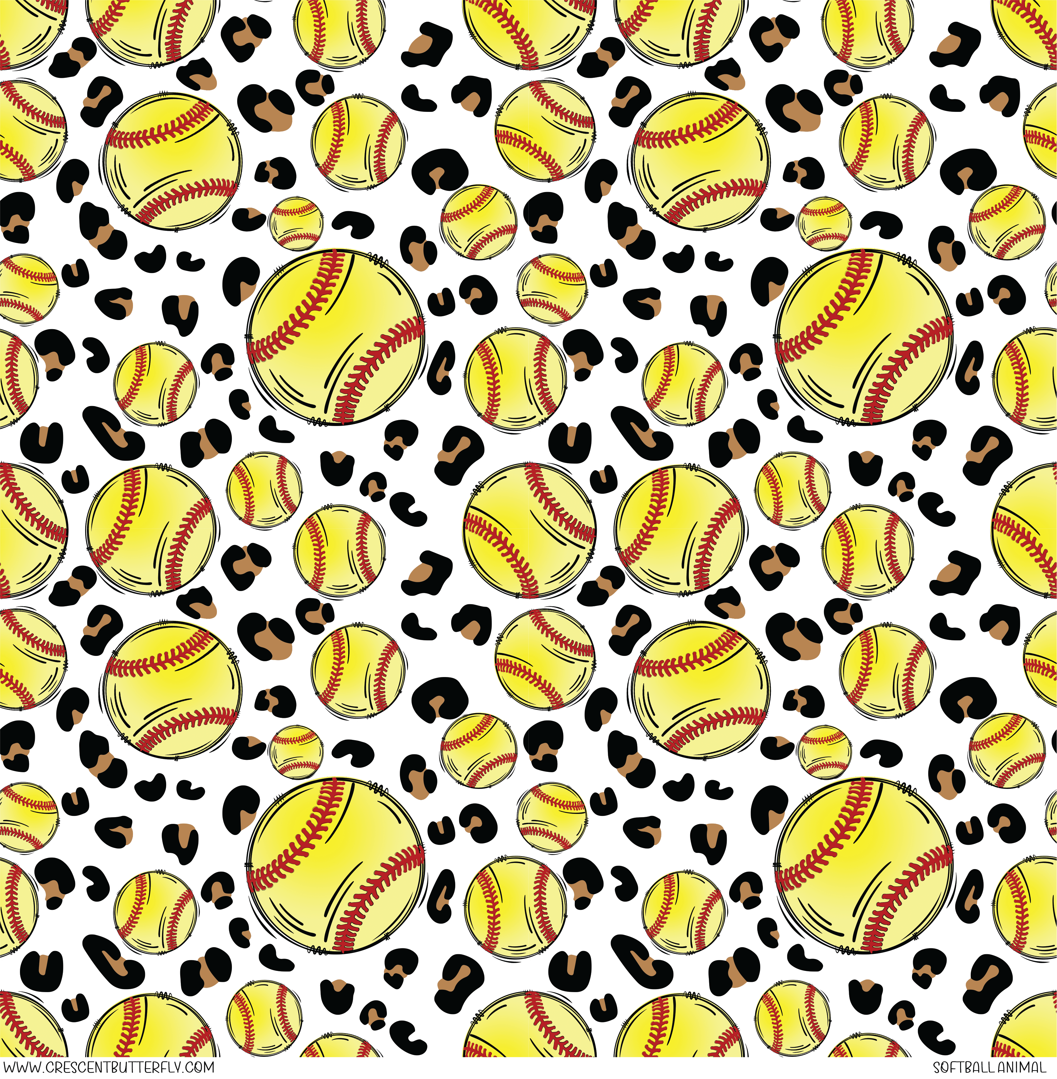 Softball Animal Pattern Vinyl Sheet/Wrap – Crescent Butterfly Design Co.